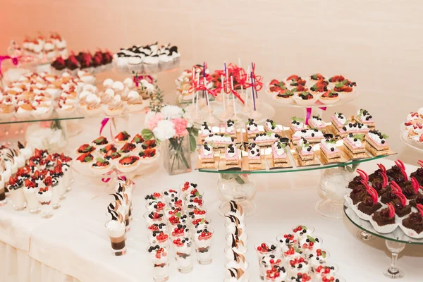 Delicious wedding reception candy bar dessert table - Stock Image ...