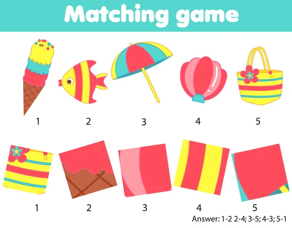 Educational Children Game Matching Game Worksheet Kids Match Shape ...