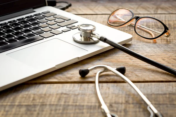 Concept - picture of computer diagnostic on wooden table - Stock Image ...
