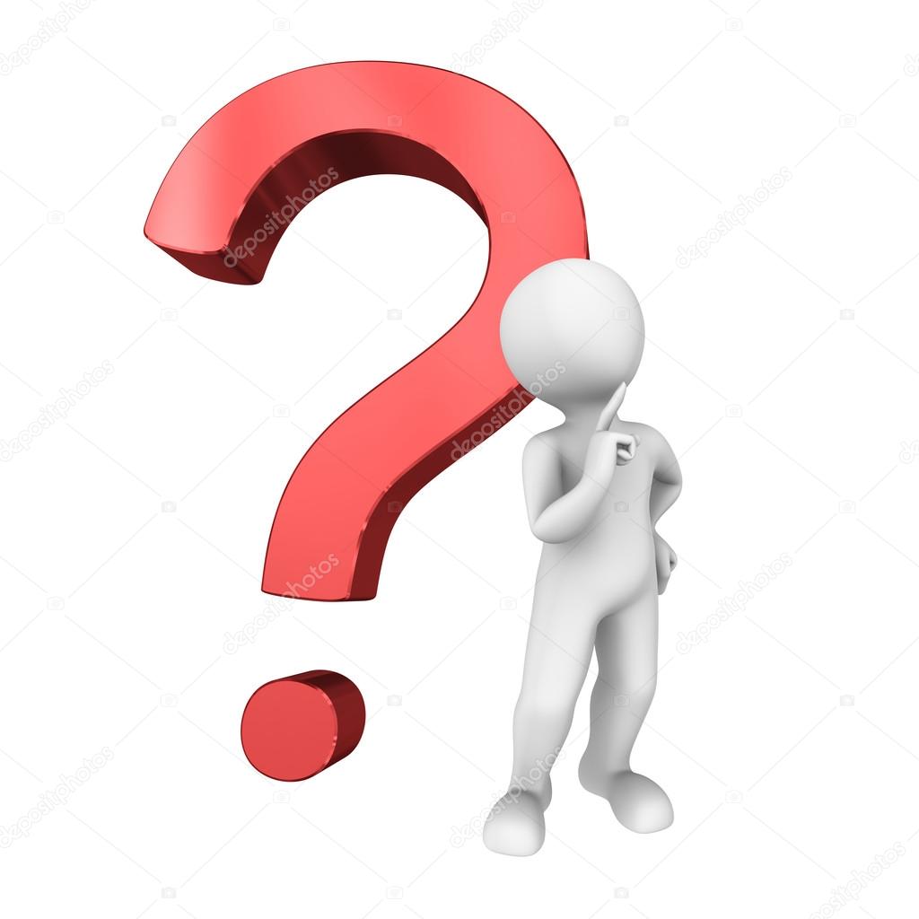 3d rendered white human with a red question symbol — Stock Photo © 3D ...