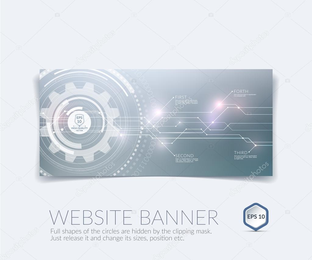 Vector abstract technology website banner and background with co Stock ...