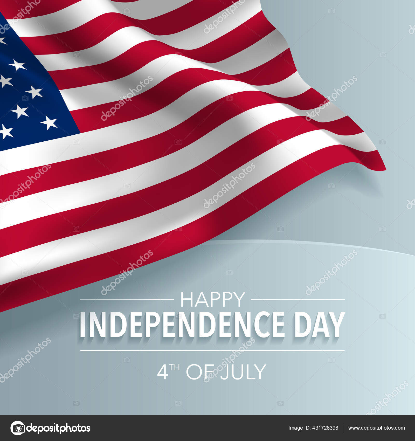 Usa Happy Independence Day Vector Banner Greeting Card United States ...