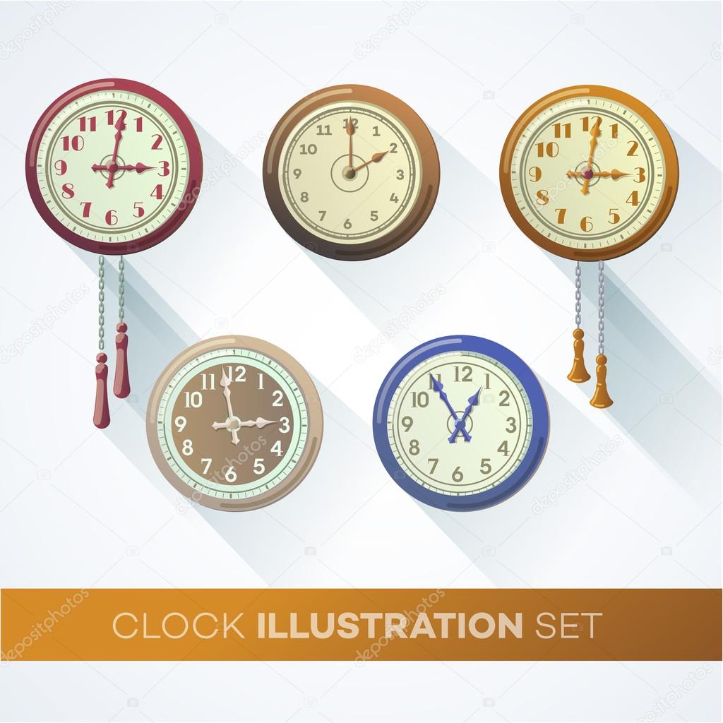 Clock set in different colors Stock Vector Image by ©tanjasum84.gmail ...