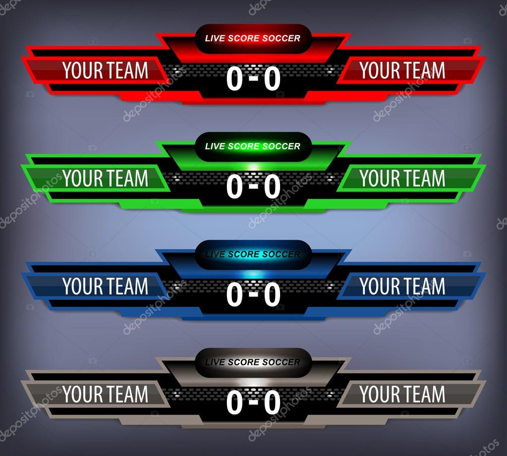 Soccer Live Scoreboard Stock Vector Image by ©ijaydesign99 #101013128