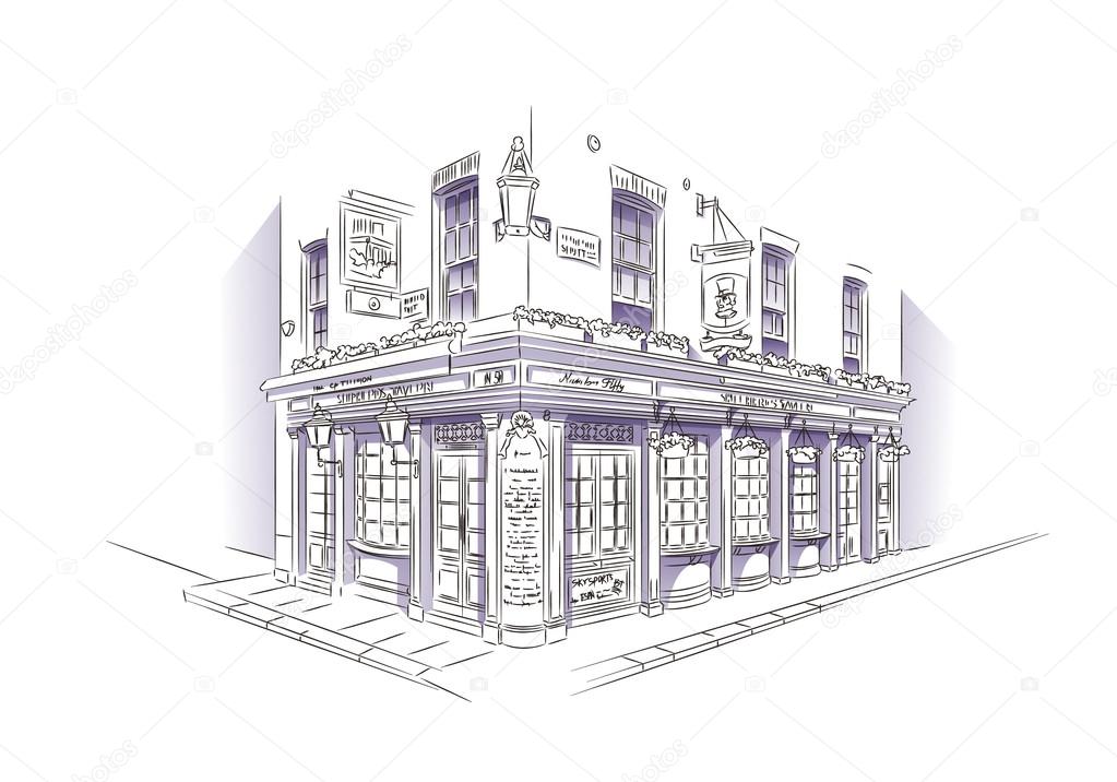 Old London Pub Stock Vector Image by ©darina.nedozim.gmail.com #98946044