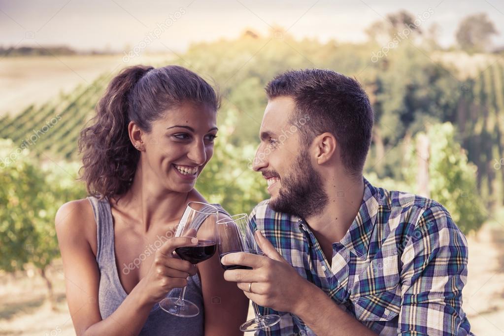 Young couple toasting in a vineyard Stock Photo by ©marinobocelli.gmail ...