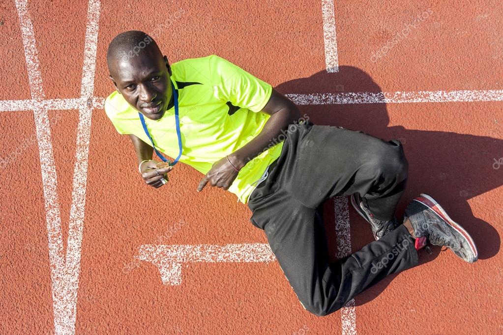 Sprinter shows the gold medal winner Stock Photo by ©marinobocelli ...