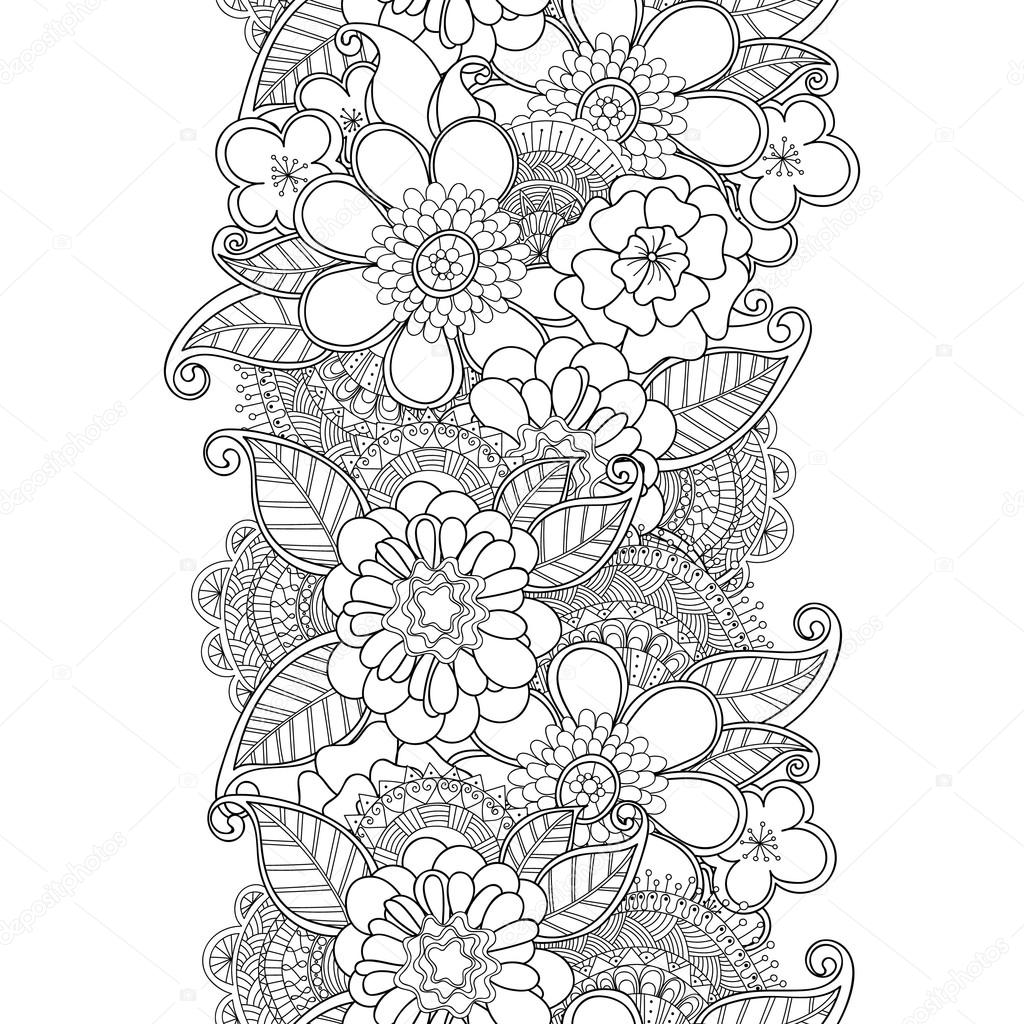 Flower Doodles Border