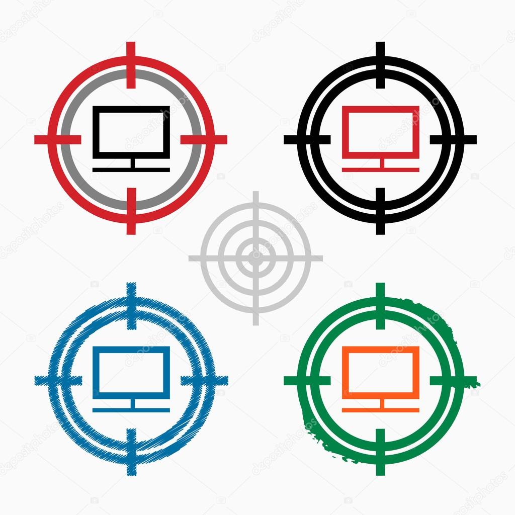 Monitor on target icons background Stock Vector Image by ©marsemve ...