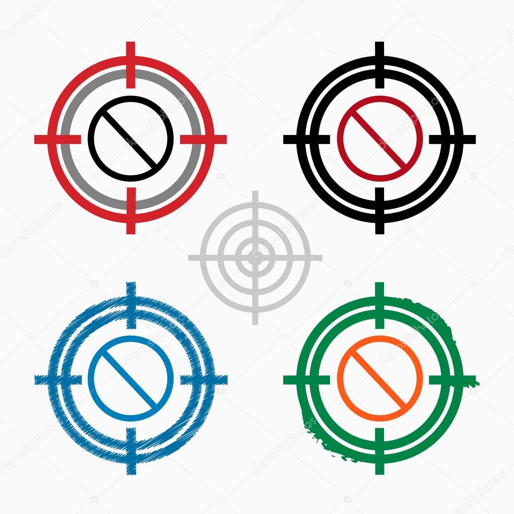 Sign ban on target icons background Stock Vector by ©marsemve.gmail.com ...