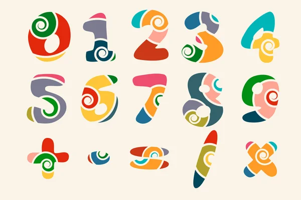 Numbers set in hand drawn comic style isolated on white backgrou Stock ...