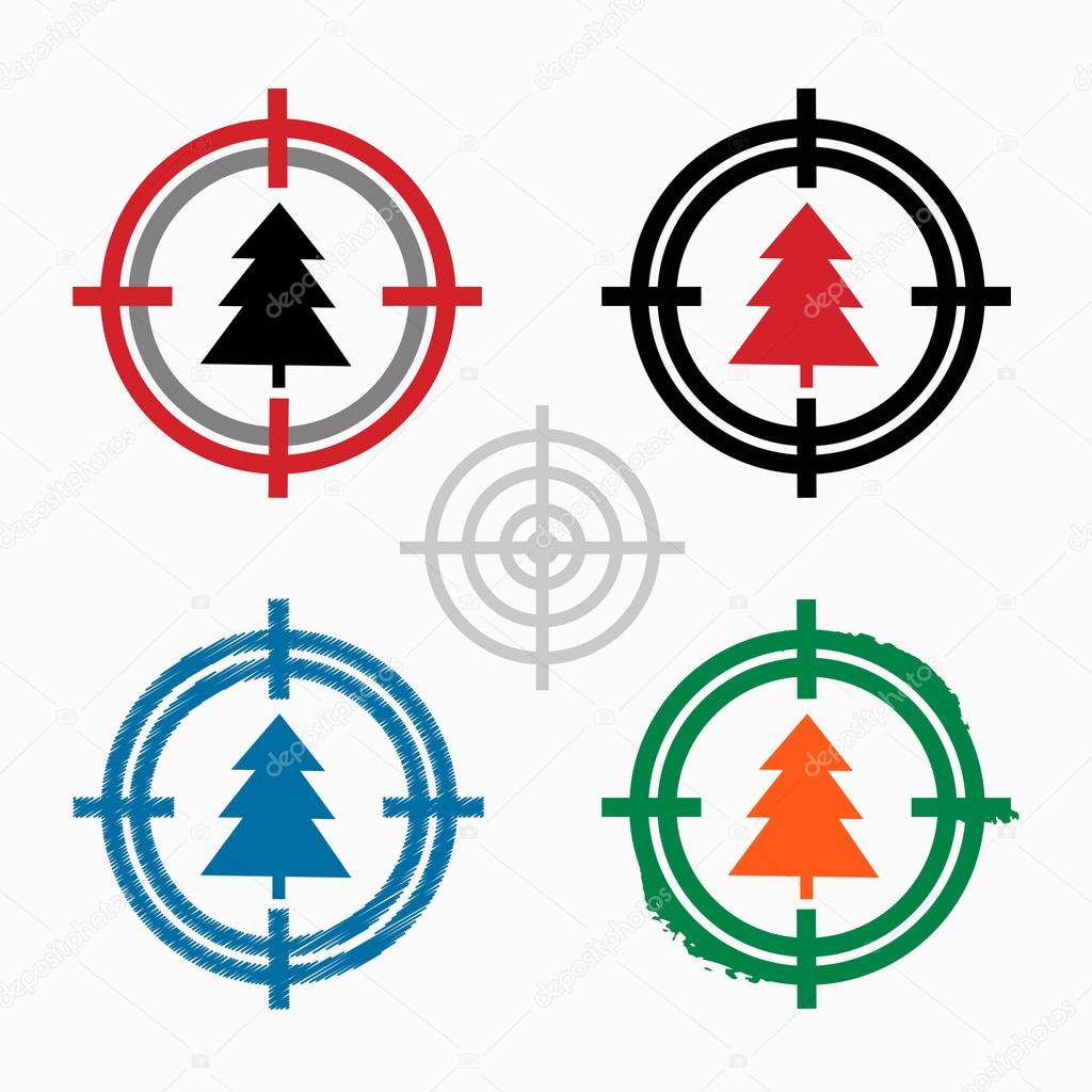Spruce on target icons background Stock Vector by ©marsemve.gmail.com ...