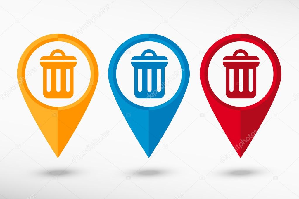 Trash can icon map pointer Stock Vector by ©marsemve.gmail.com 108620168