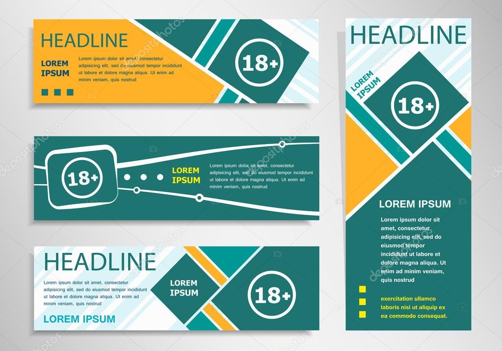 18 plus years old sign. Adults content icon on horizontal and ve Stock ...