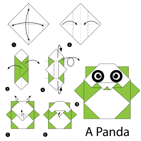 Step by step instructions how to make origami A Leaf. Stock Vector by ...