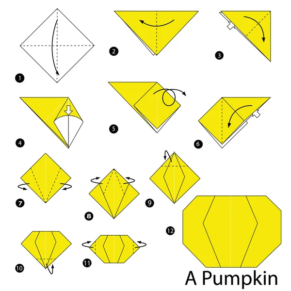 Step by step instructions how to make origami A Kiwi Bird. Stock Vector ...