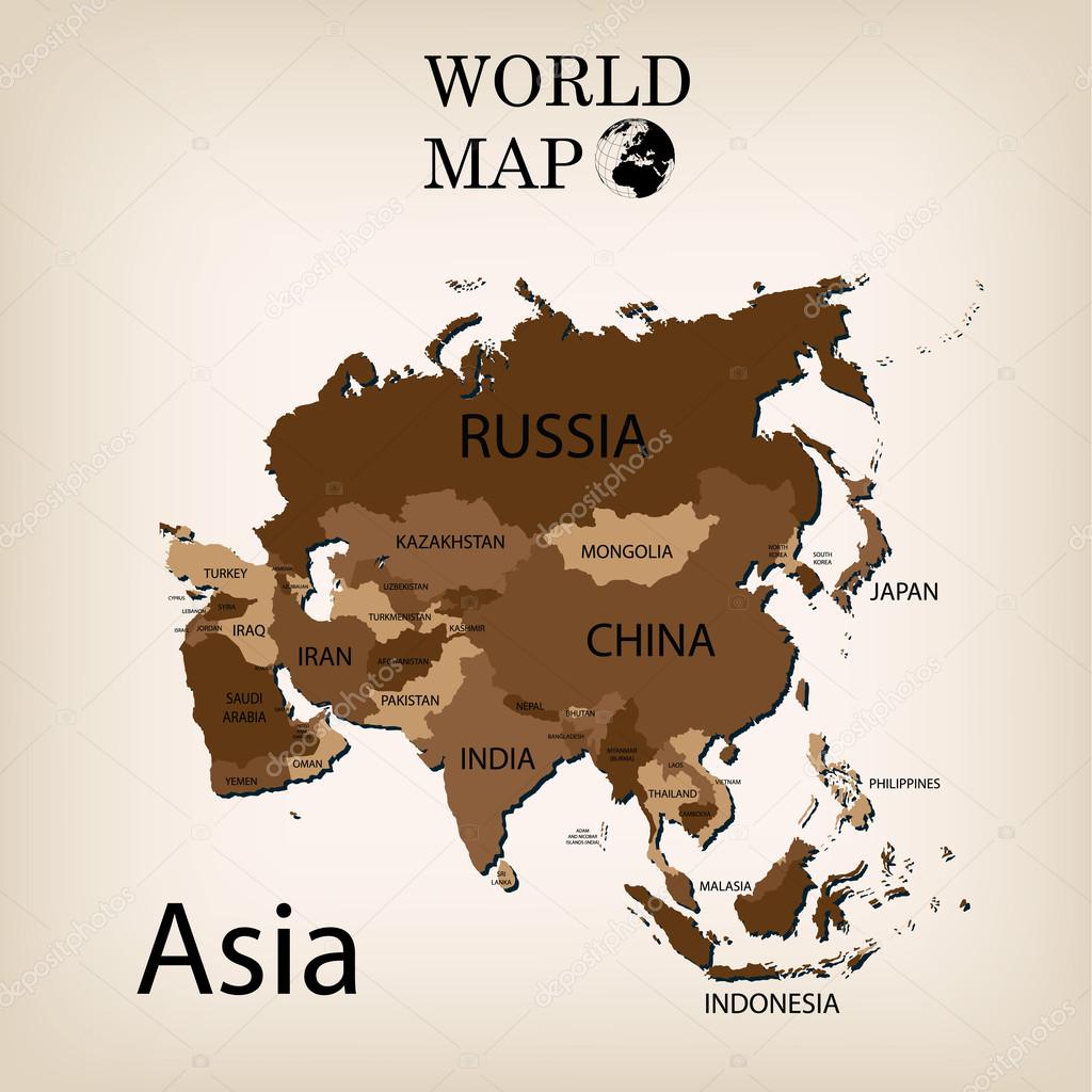 Mapa do Mundo Ásia Stock Vector by ©pokky334.hotmail.com 99612222