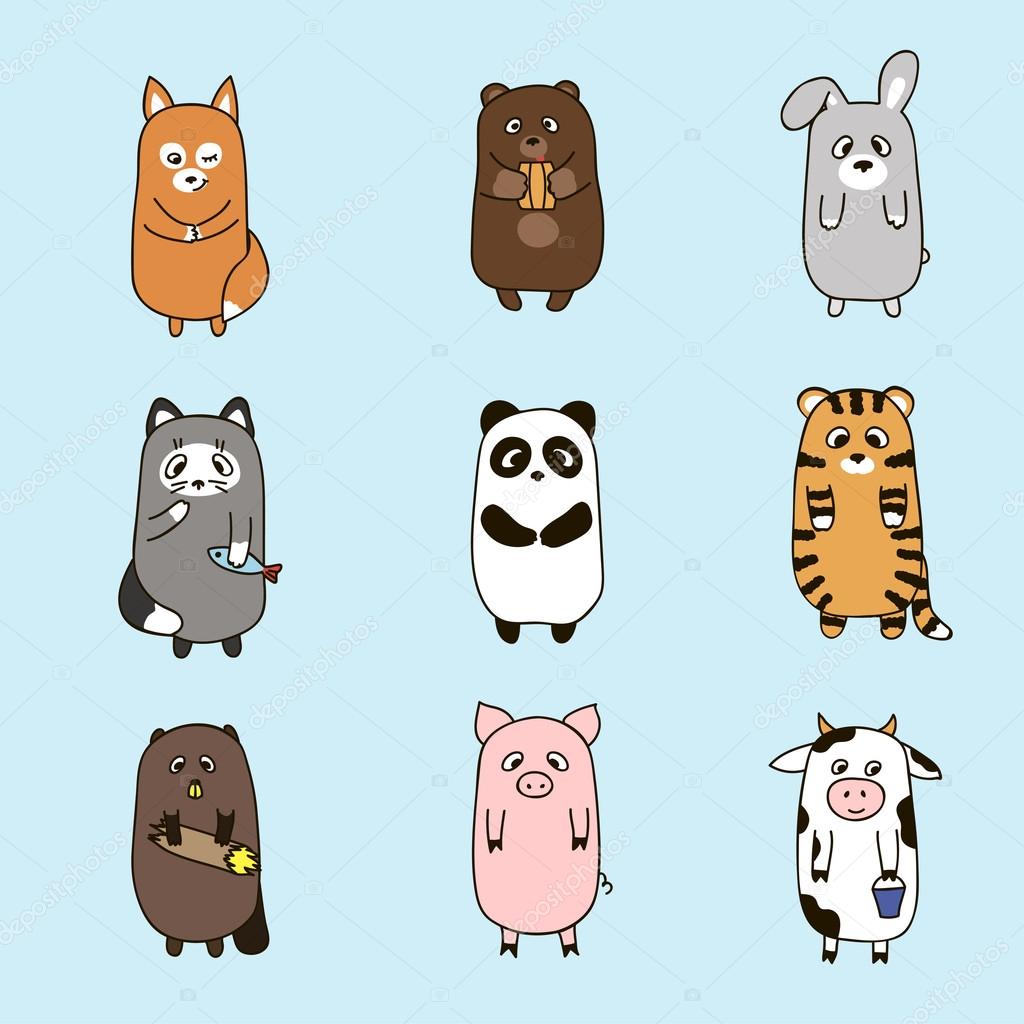 Vector funny animals hand drawn picture Stock Vector Image by ©tana ...