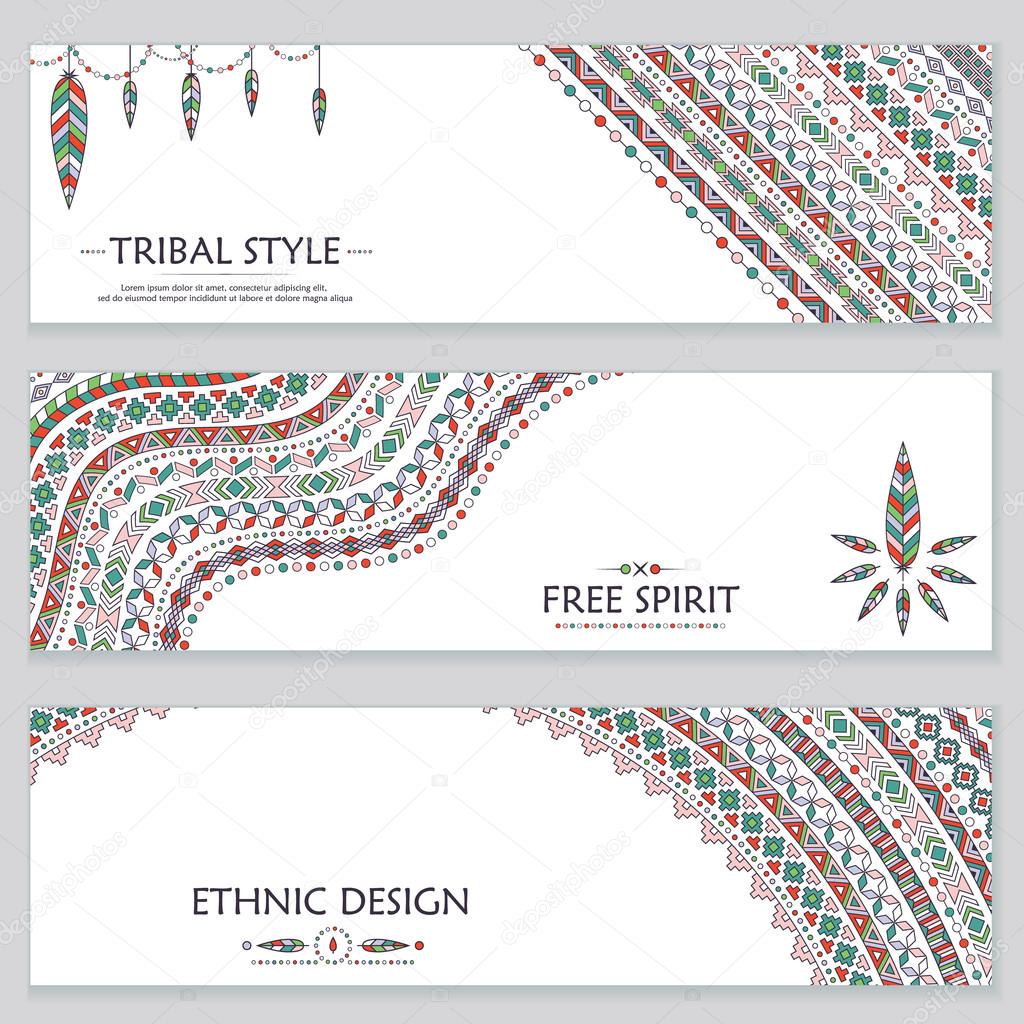 Set of vector boho ethnic banners Stock Vector Image by ©axiroto.gmail ...
