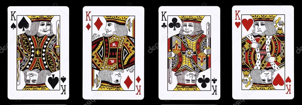 4 Reyes en fila - Jugar a las cartas — Foto de stock #119956070 ...