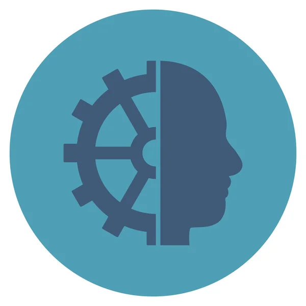 Cyborg Gear Flat Round Vector Icon Stock Vector Image by ...