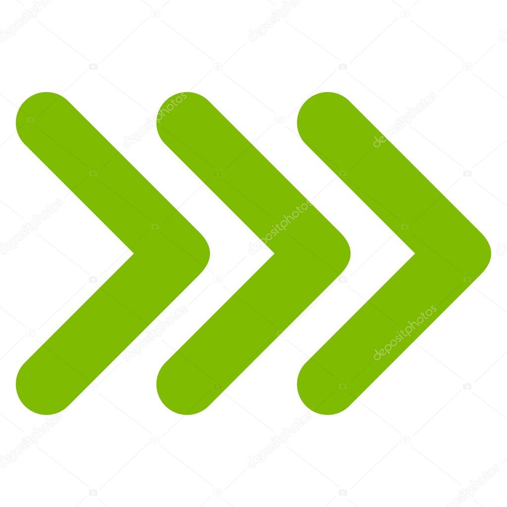 Triple flecha derecha plano Vector icono — Vector de stock ...