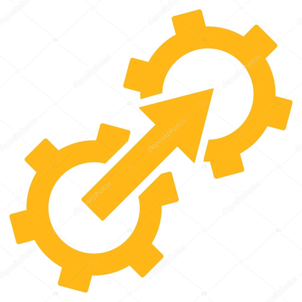 Gear Integration Flat Vector Symbol — Stock Vector © Anastasyastocks