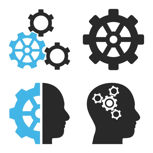 Intellect Gears Flat Vector Icons Stock Vector by ©anastasyastocks ...