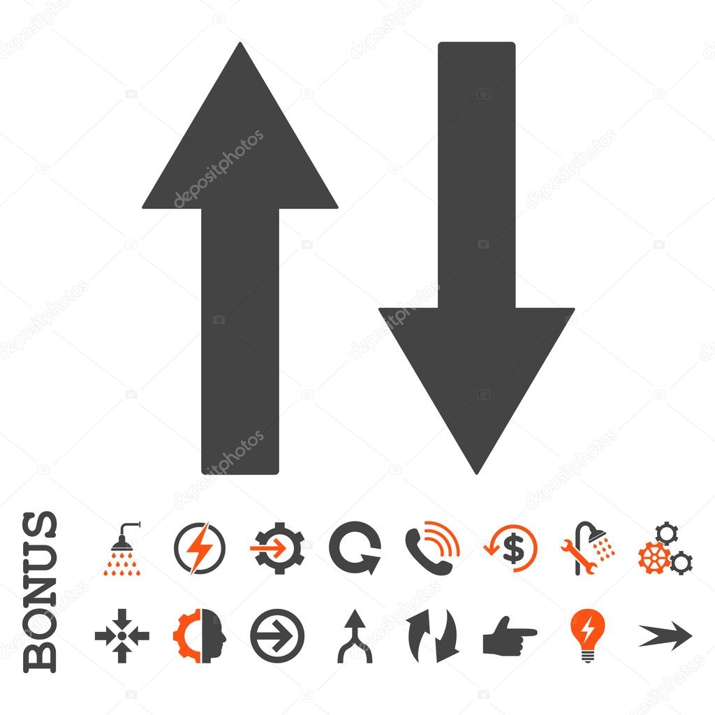 Flechas verticales Flip plano Vector icono con bono 2022