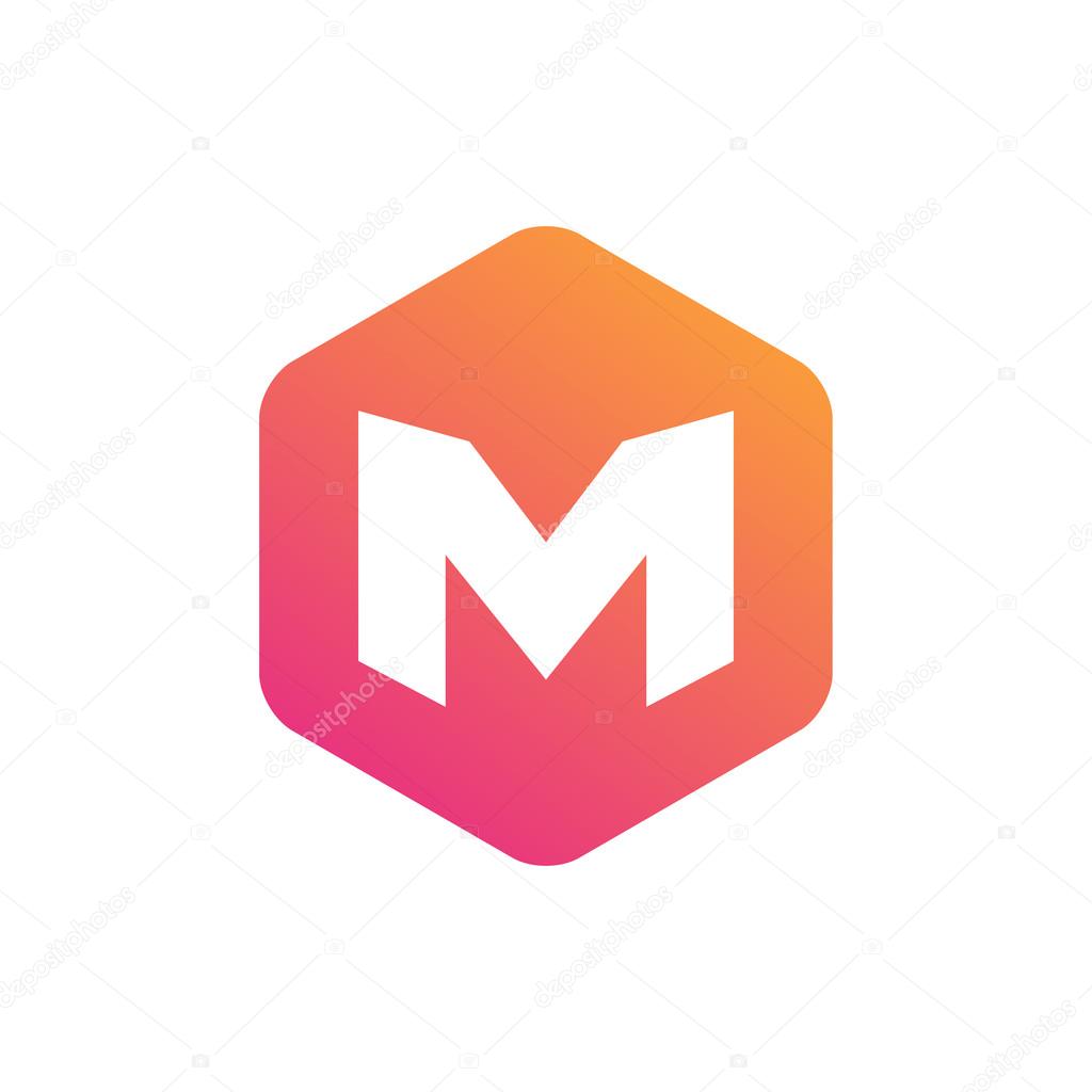 육각형 상징입니다. 편지 M 기호입니다. 크리에이 티브 디자인입니다. Word 아트입니다. 텍스트 스타일 스톡 벡터 ...