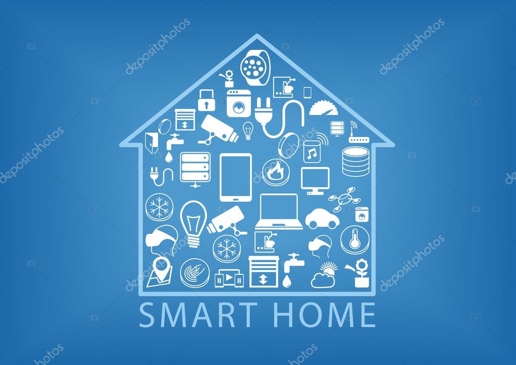 Smart Home vector illustration background with house Stock Vector Image ...