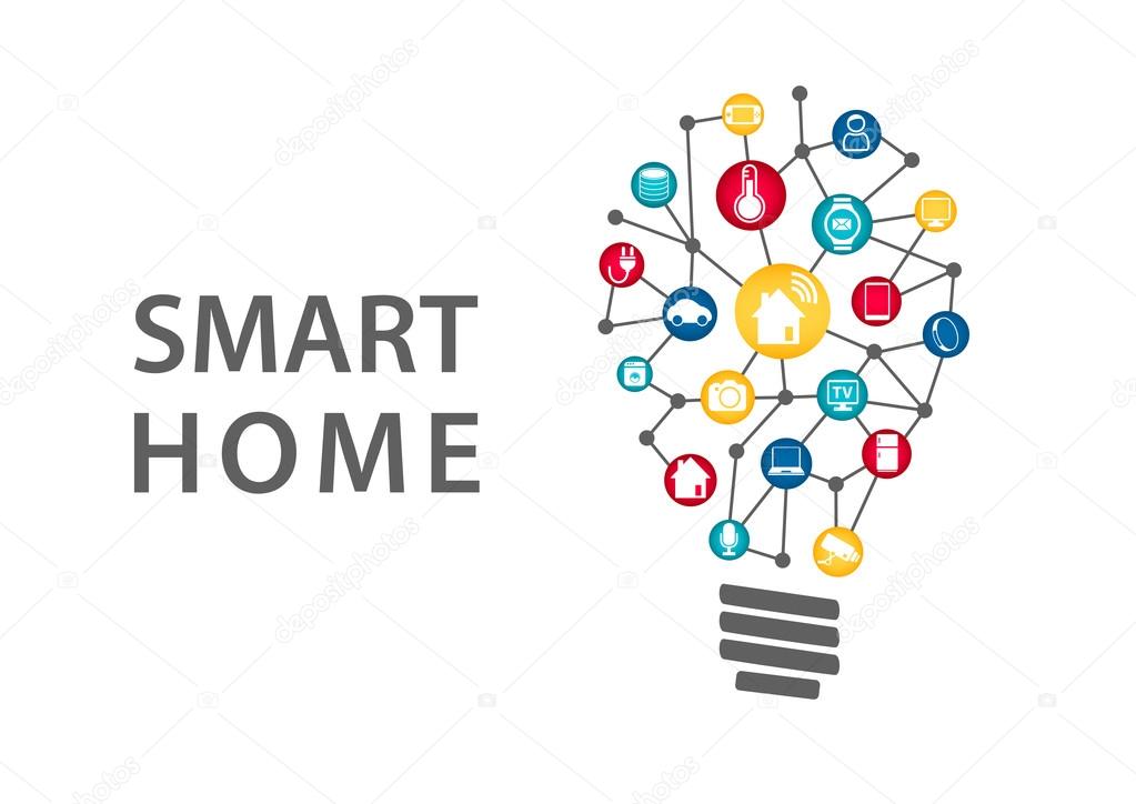 Smart home automation concept. Vector illustration of connected ... Smart home automation concept. Vector illustration of connected ...