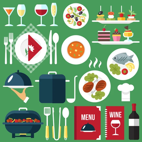 Catering food table Vector Art Stock Images | Depositphotos