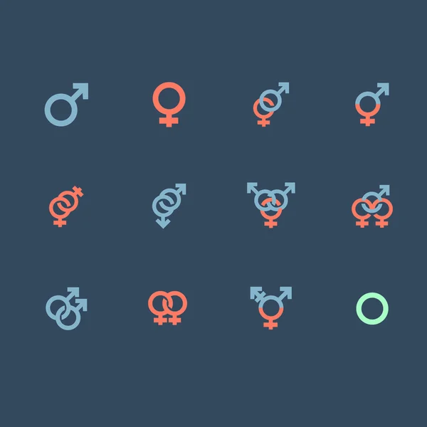Sexual Orientation Icons On Blue Background Stock Vector Image By