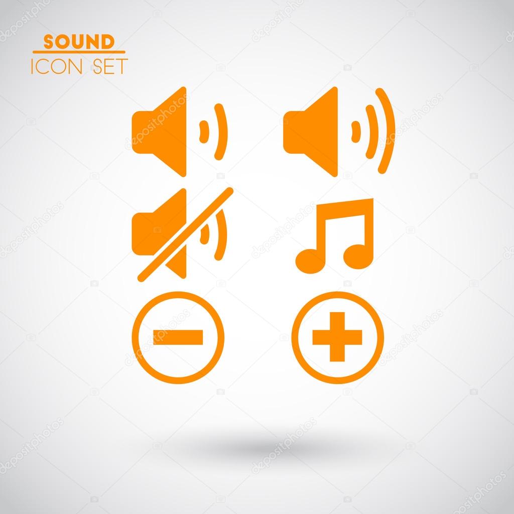 Orange sound icons Stock Vector by ©gleb261194.gmail.com 100305562