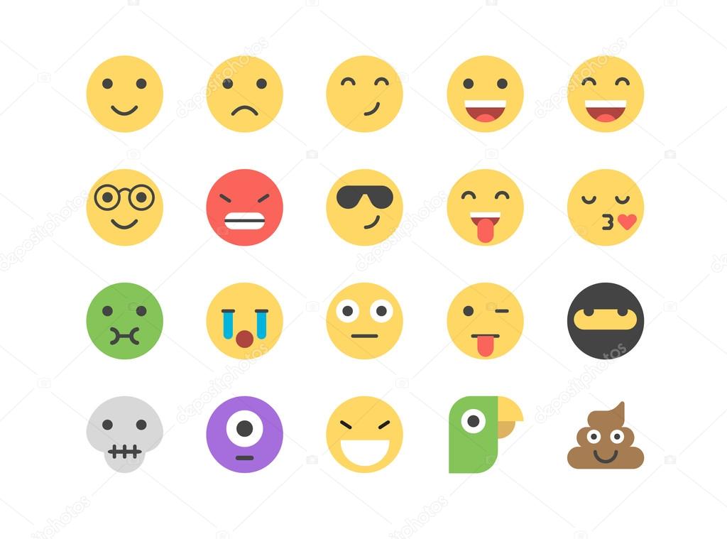Set of flat Smiley emoticons Stock Vector Image by ©gleb261194.gmail ...