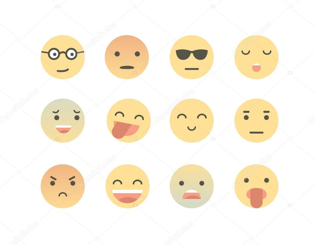Set of flat Smiley emoticons Stock Vector Image by ©gleb261194.gmail ...