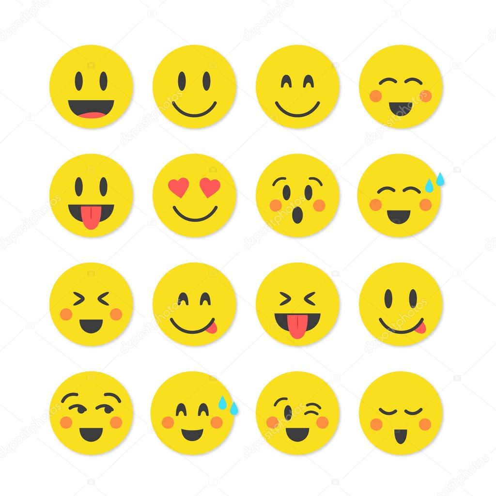 Set von flachen Smiley-Emoticons Stock-Vektorgrafik von ©gleb261194 ...