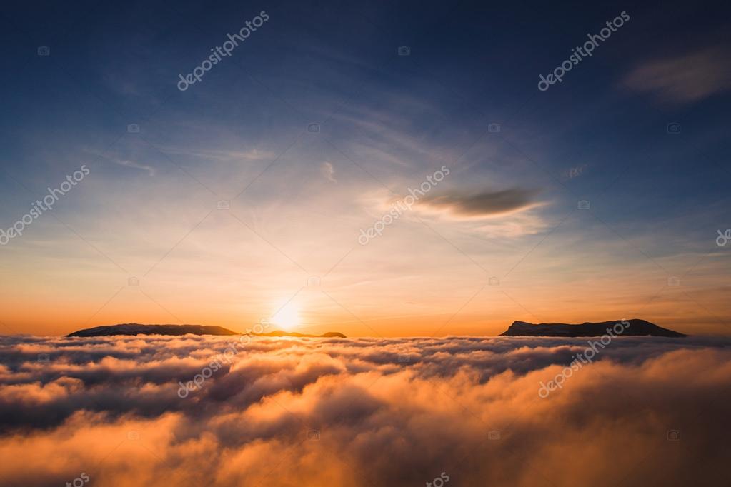 Beautiful sunset on the hills — Stock Photo © olegbreslavtsev #112452778