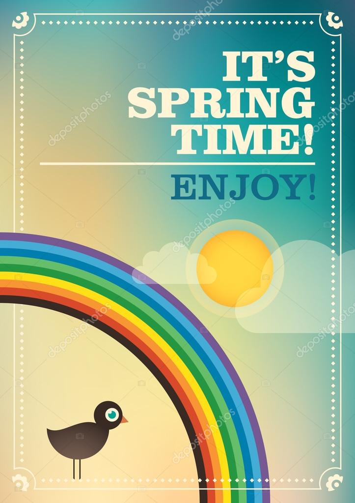 Spring retro poster. Stock Vector by ©Rakavaja 102968702
