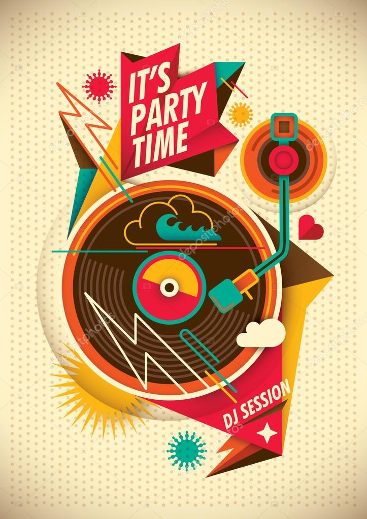 Party poster design. — Stock Vector © Rakavaja #122897818