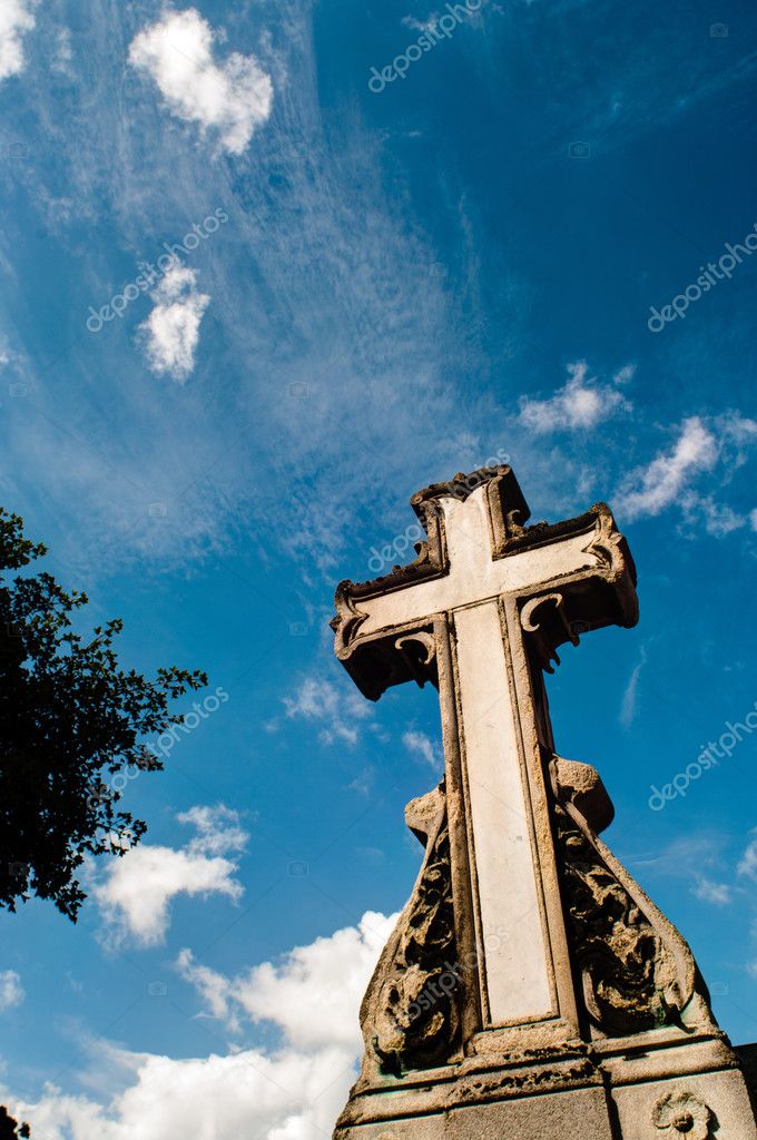 Stone cross on cemetery Stock Photo by ©hzparisien@gmail.com 106483246