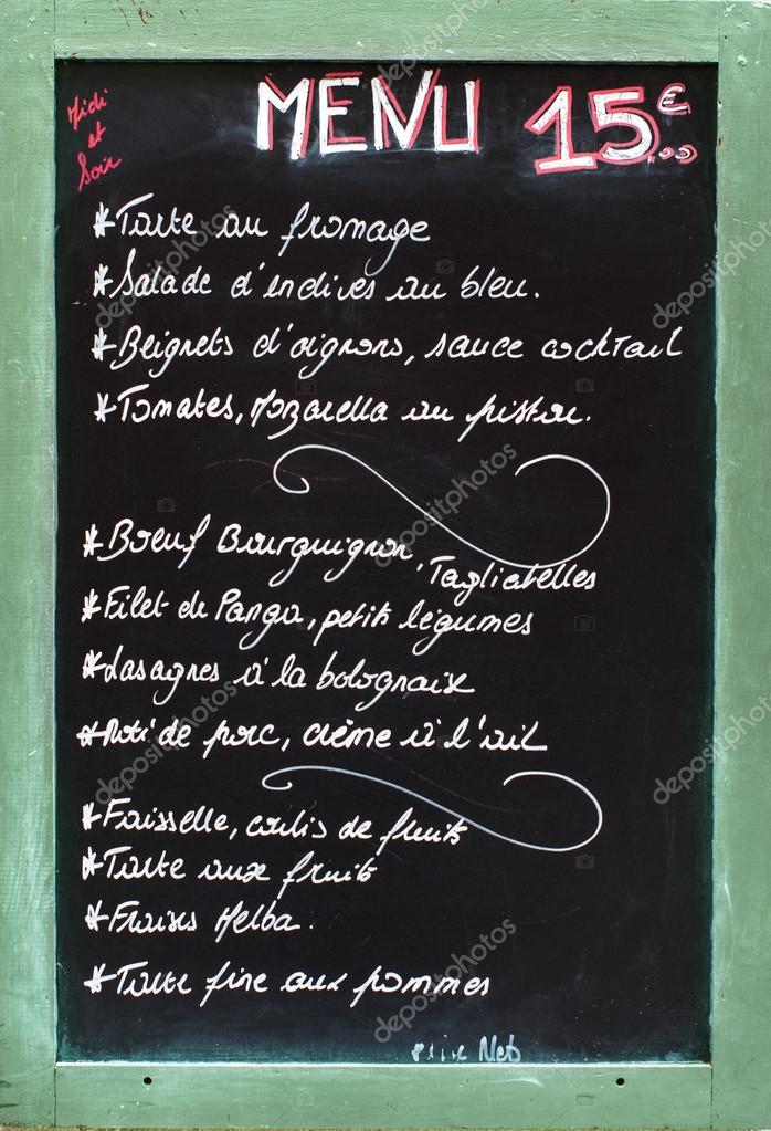 Franse Café Menu Voorbeelden
