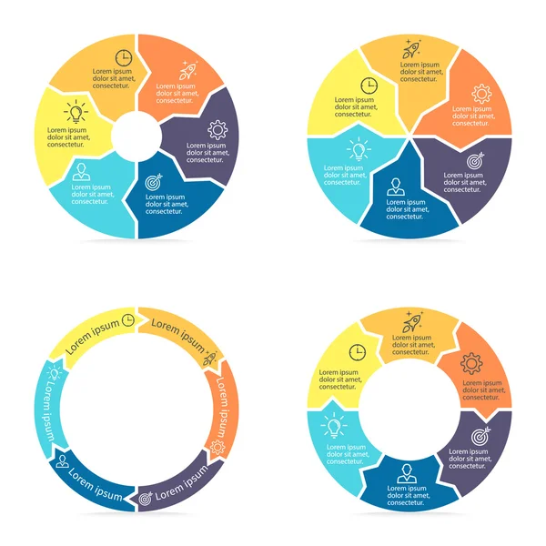 Six arrows wheel chart — Stock Vector © Arcady #89404564