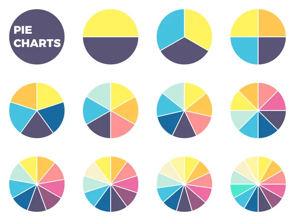 Infographic pie chart set. Cycle collection - 2,3,4,5,6,7 and 8 section. Vector isolated on ...
