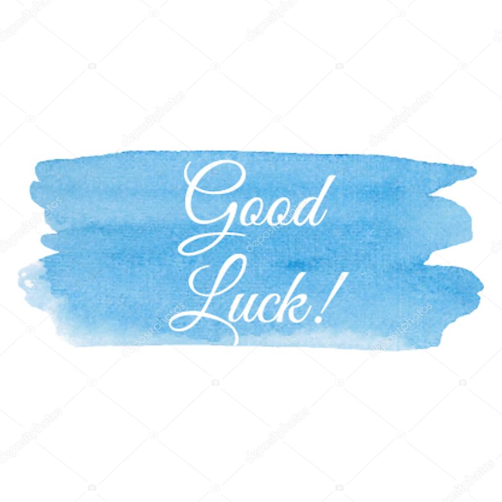 Good Luck card vector illustration hand drawn icon, calligraphy ...