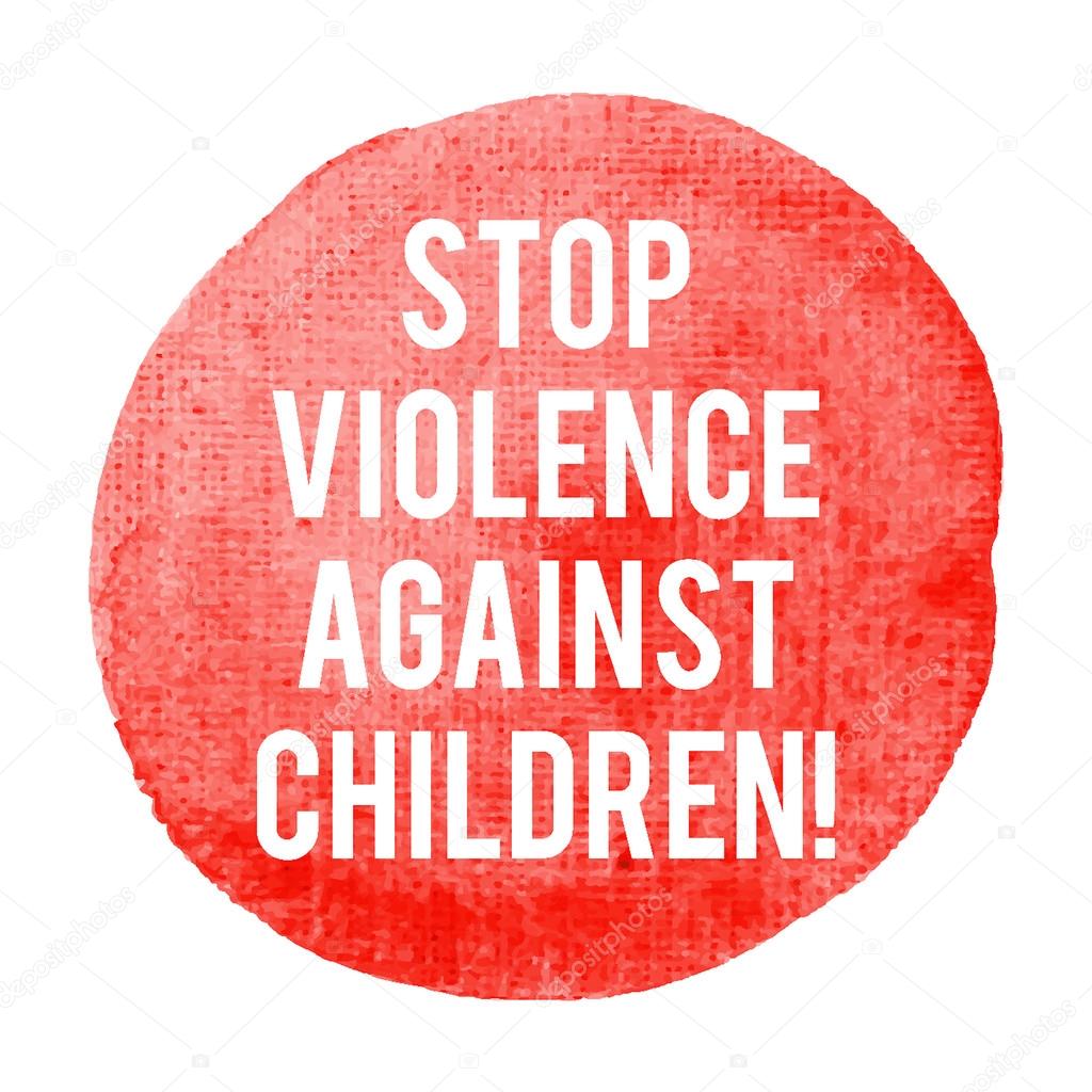 Stop Violence Against Children card, poster, logo, lettering, wo Stock ...
