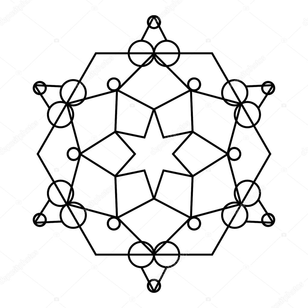 Sacred geometry art black and white | Sacred geometry vector art black ...