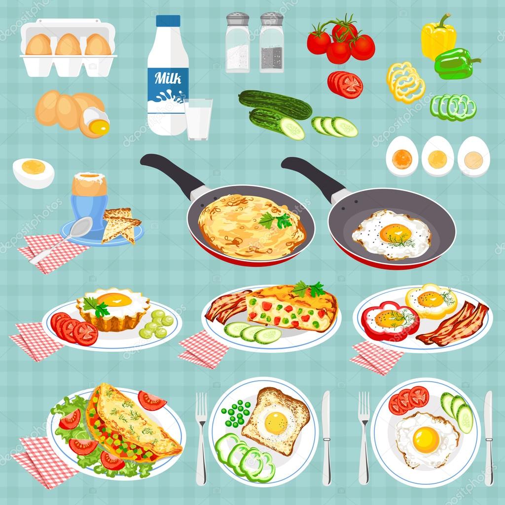 Set of pictures cooked eggs. Stock Vector Image by ©LizavetaS #110190082