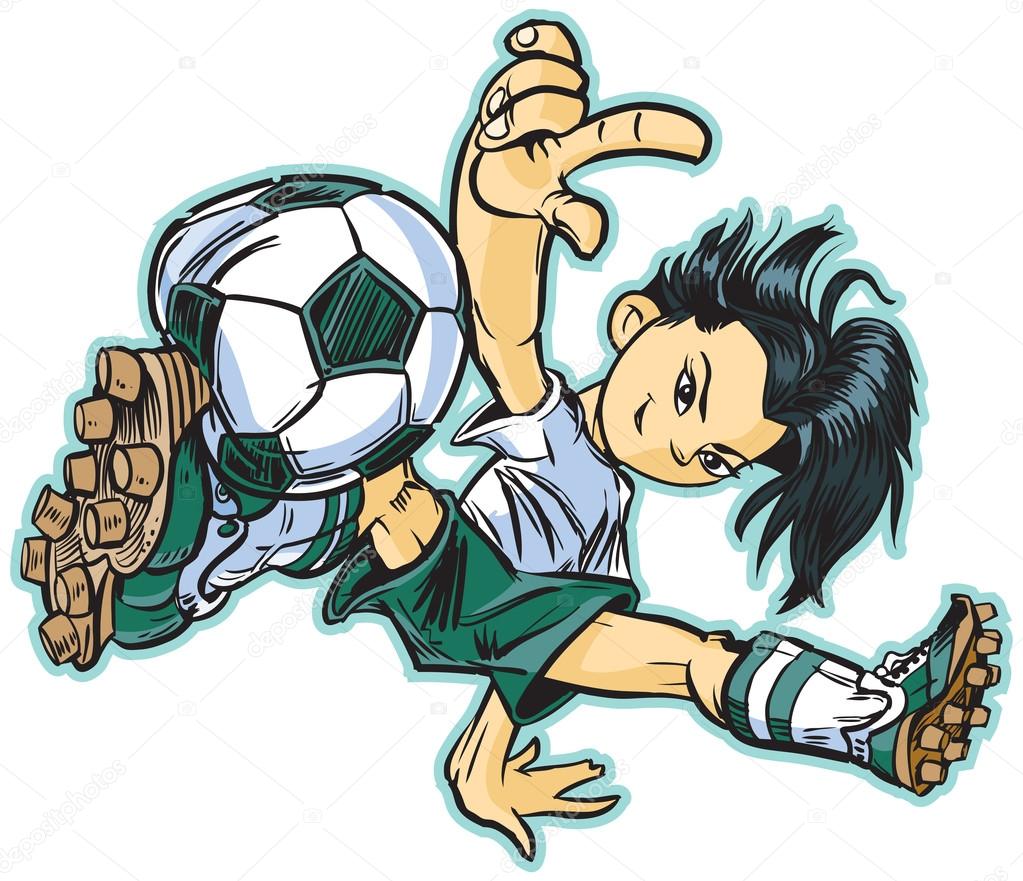 Asian Break Dancing Soccer Girl Vector Clip Art Stock Vector by ...